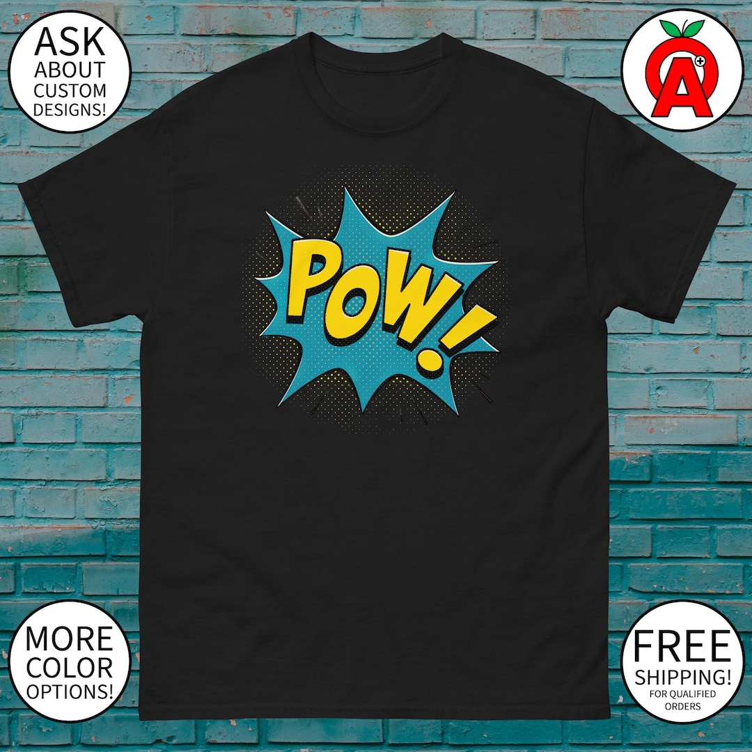 Pow Comic Book Style Adult Unisex T-shirt | Graphic Tee | Gifts for ...