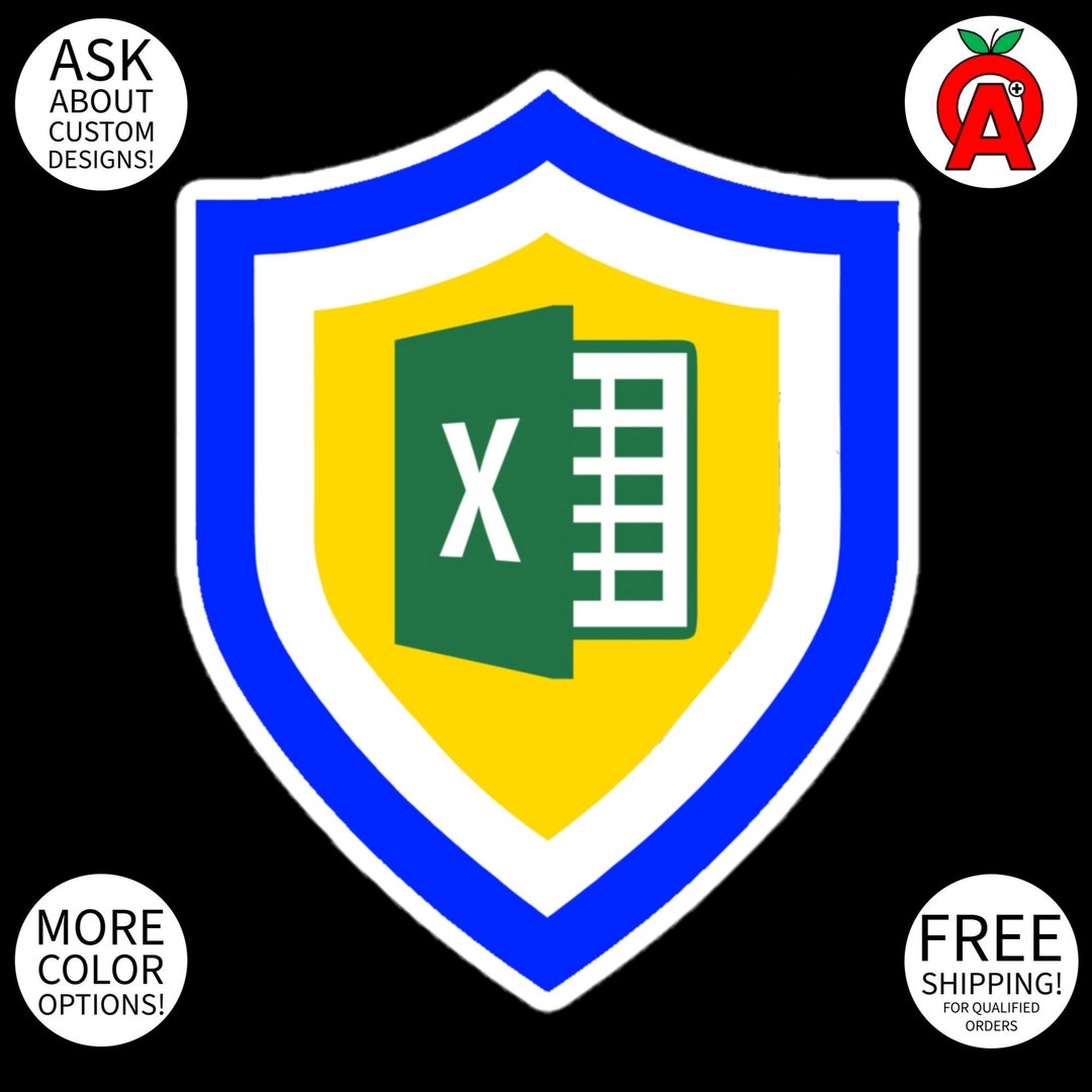 Microsoft Excel Superhero Shield Vinyl Sticker - Bubble-free - for ...