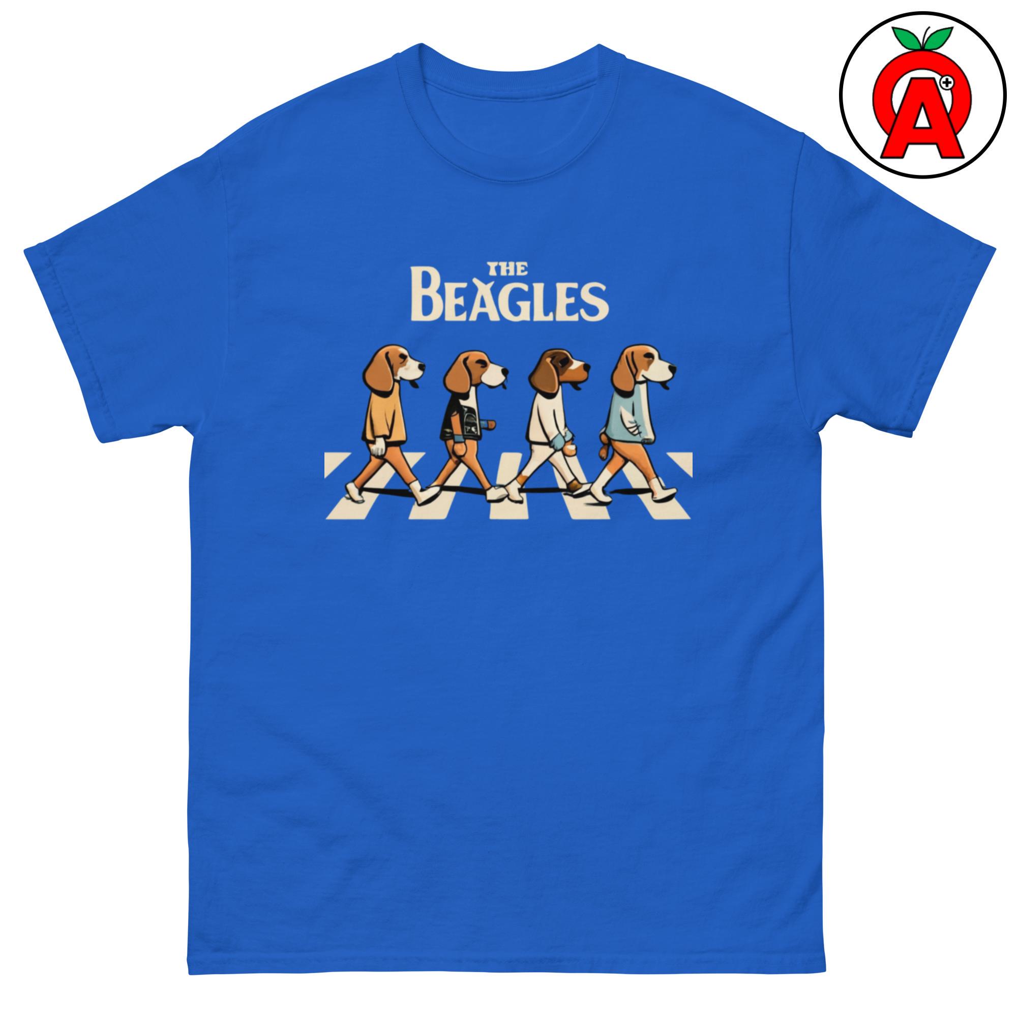 The Beagles, Adult Unisex T-shirt, Dog Walking Band Graphic Tee, Music ...