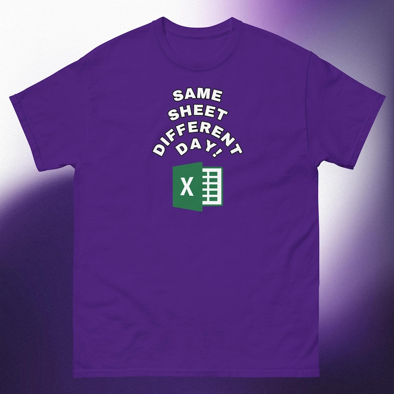 Microsoft Excel T-shirt Data Enthusiast Icon Design Unisex Mens Womens Shirt Same Sheet ...