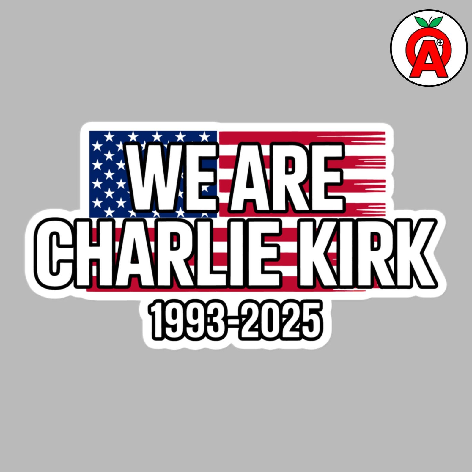 Somos Charlie Kirk, calcomanía de vinilo sin burbujas con la bandera ...