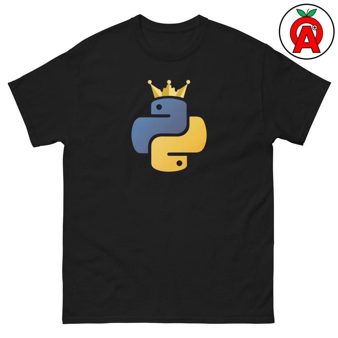 Python Programming King Adult Unisex Shirt, Coding Tee, Programmer Gift ...