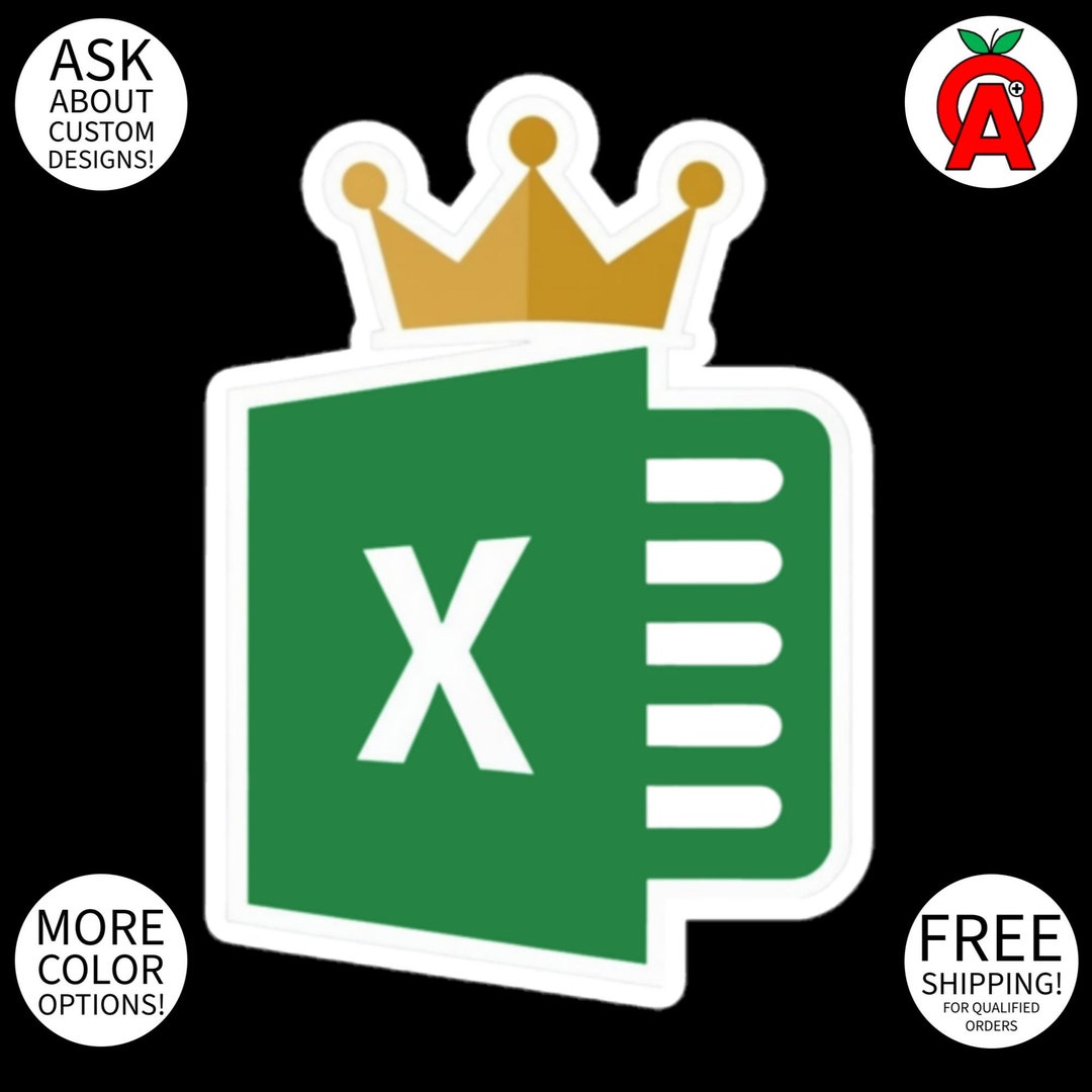 Microsoft Excel Crown Vinyl Sticker - Bubble-free - Kings Crown Design ...