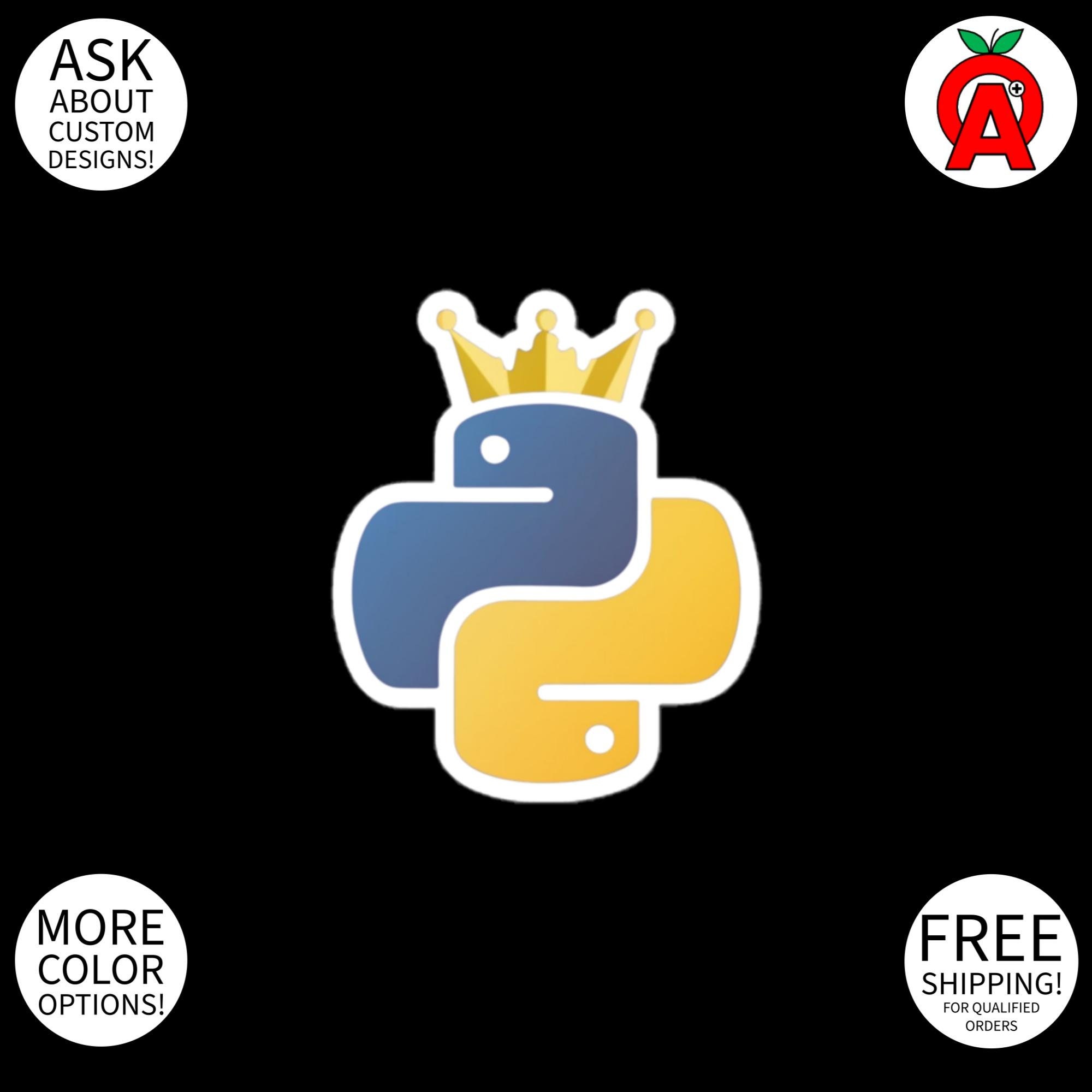 Python Programming Crown Vinyl Sticker Bubble-free Kings Crown Gift for ...