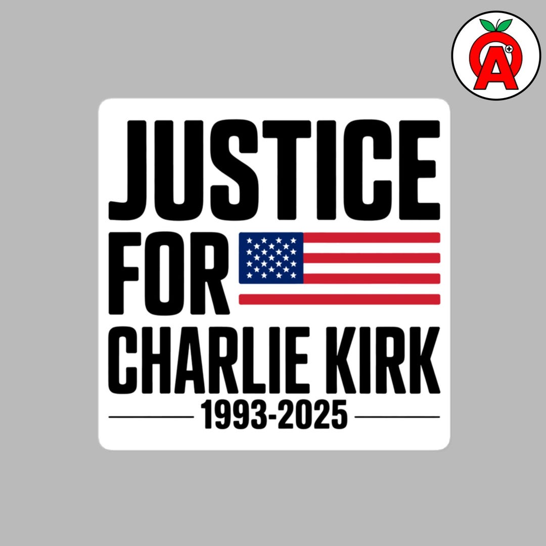 Justice for Charlie Kirk RIP 1993-2025, Vinyl Bubble-free Sticker, USA ...