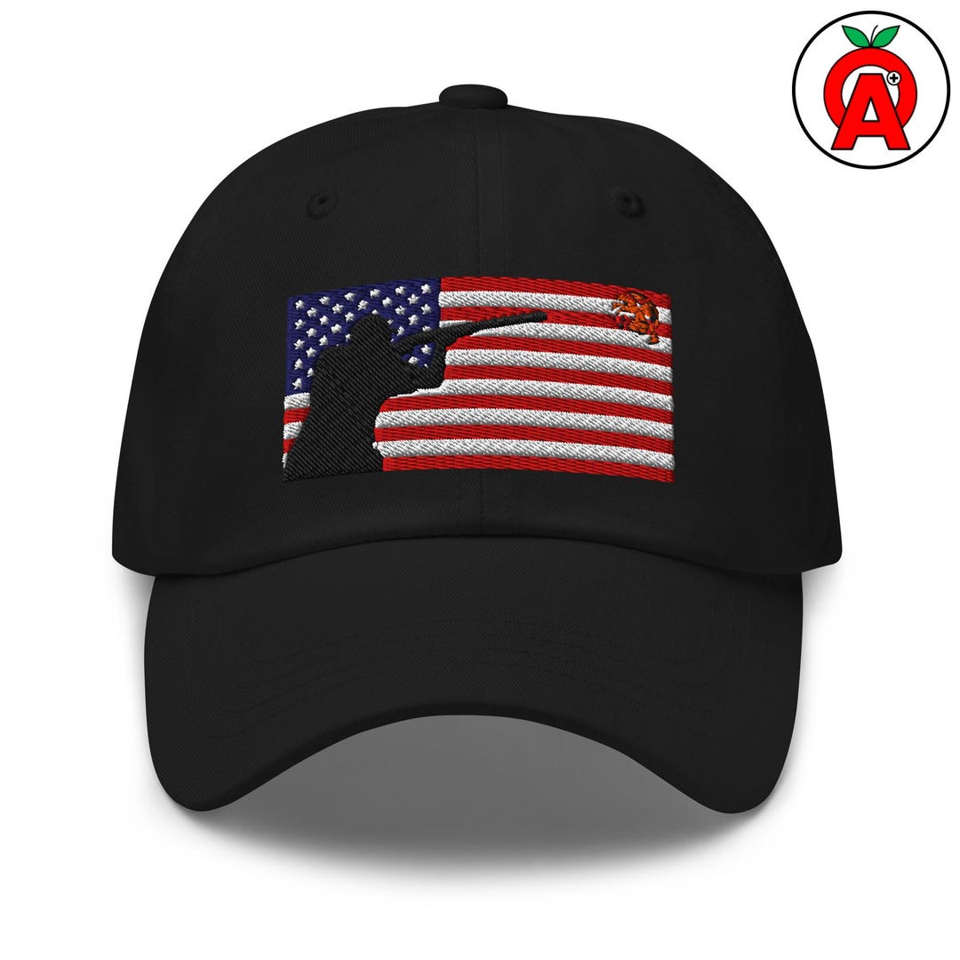 American Flag Trap Shooting Hat - Adult Unisex Embroidered Hat, Gifts ...