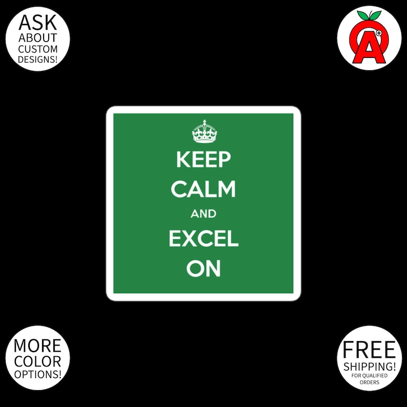 Microsoft Excel Logo Vinyl Sticker Keep Calm and Excel on Bubble-free Office Decor - Etsy