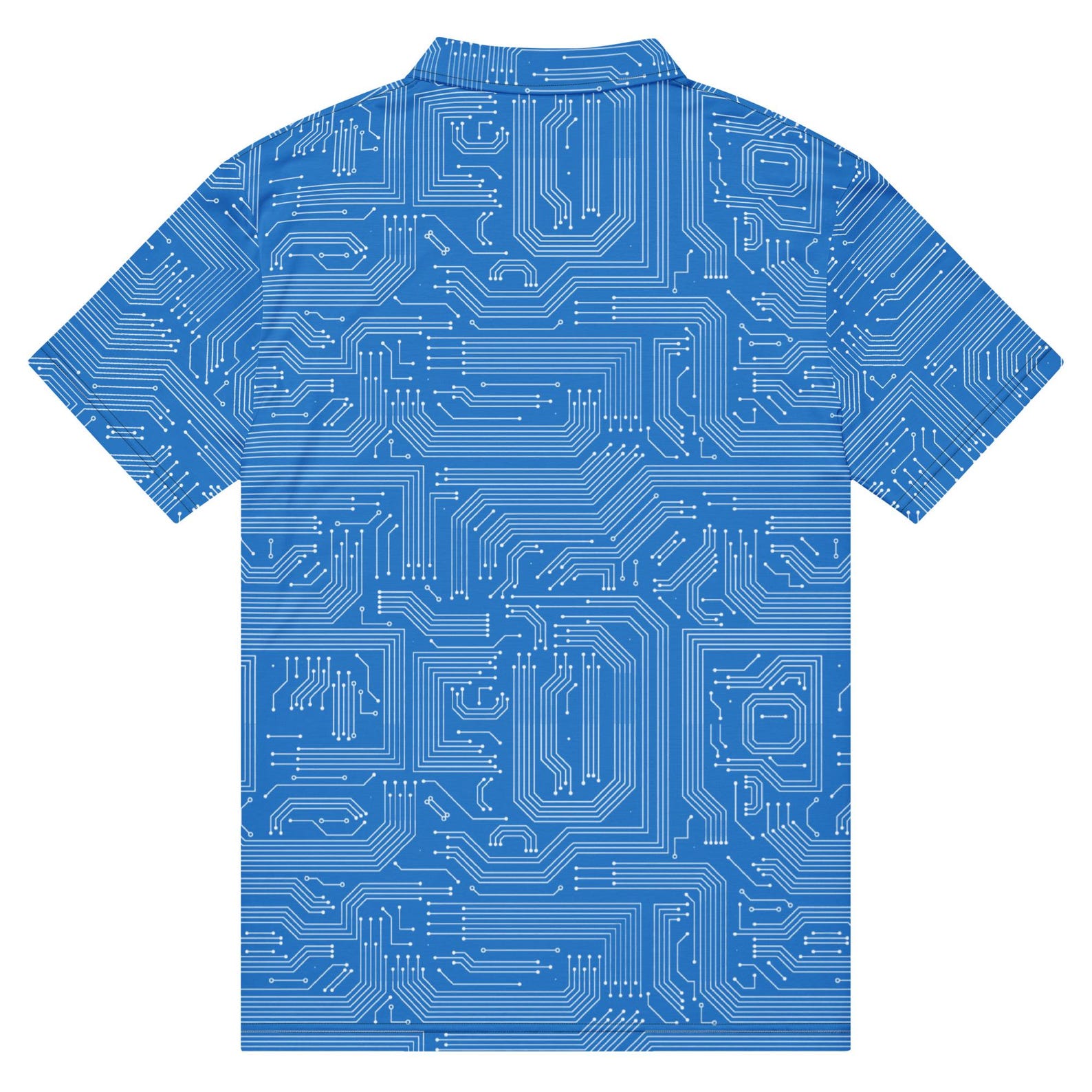 Circuit Board Print Adult Men’s All-over Slim Fit Polo Shirt, Tech ...