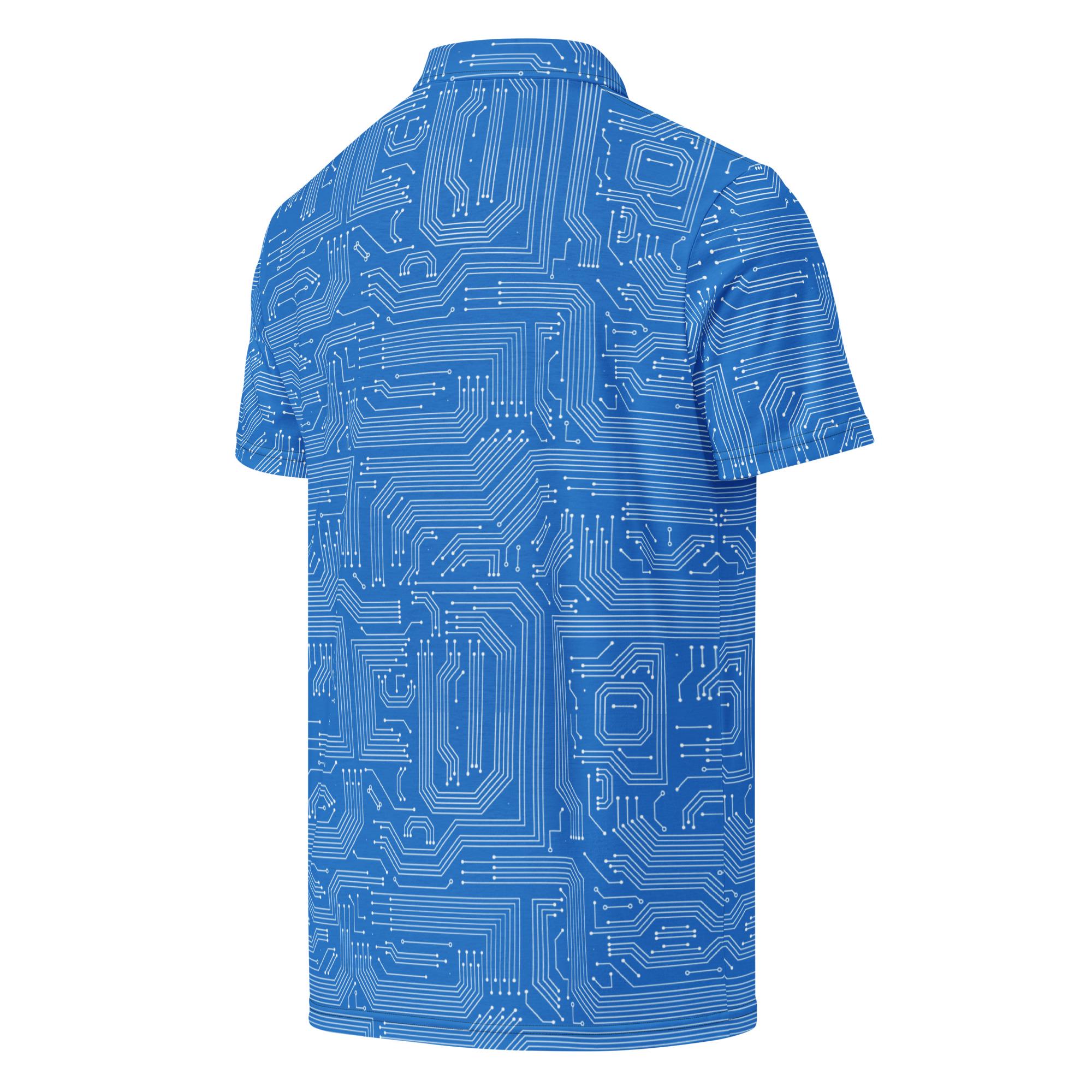 Circuit Board Print Adult Men’s All-over Slim Fit Polo Shirt, Tech ...