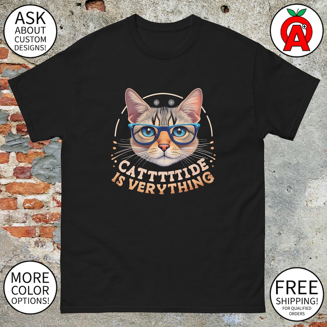 Cat Cattitude Unisex Shirt Mens Womens Unique Design Purrfect Gift - Etsy