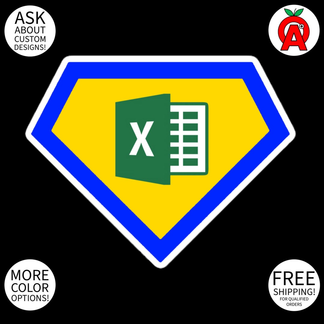 Microsoft Excel Superhero Shield Sticker - Vinyl Bubble-free - Office ...
