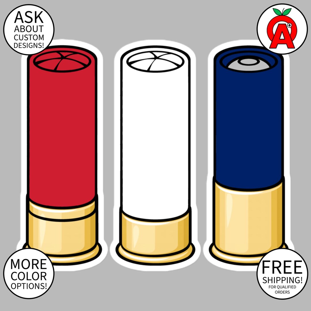 Red White and Blue Shotgun Shells Sticker - Great for Mugs Laptops ...