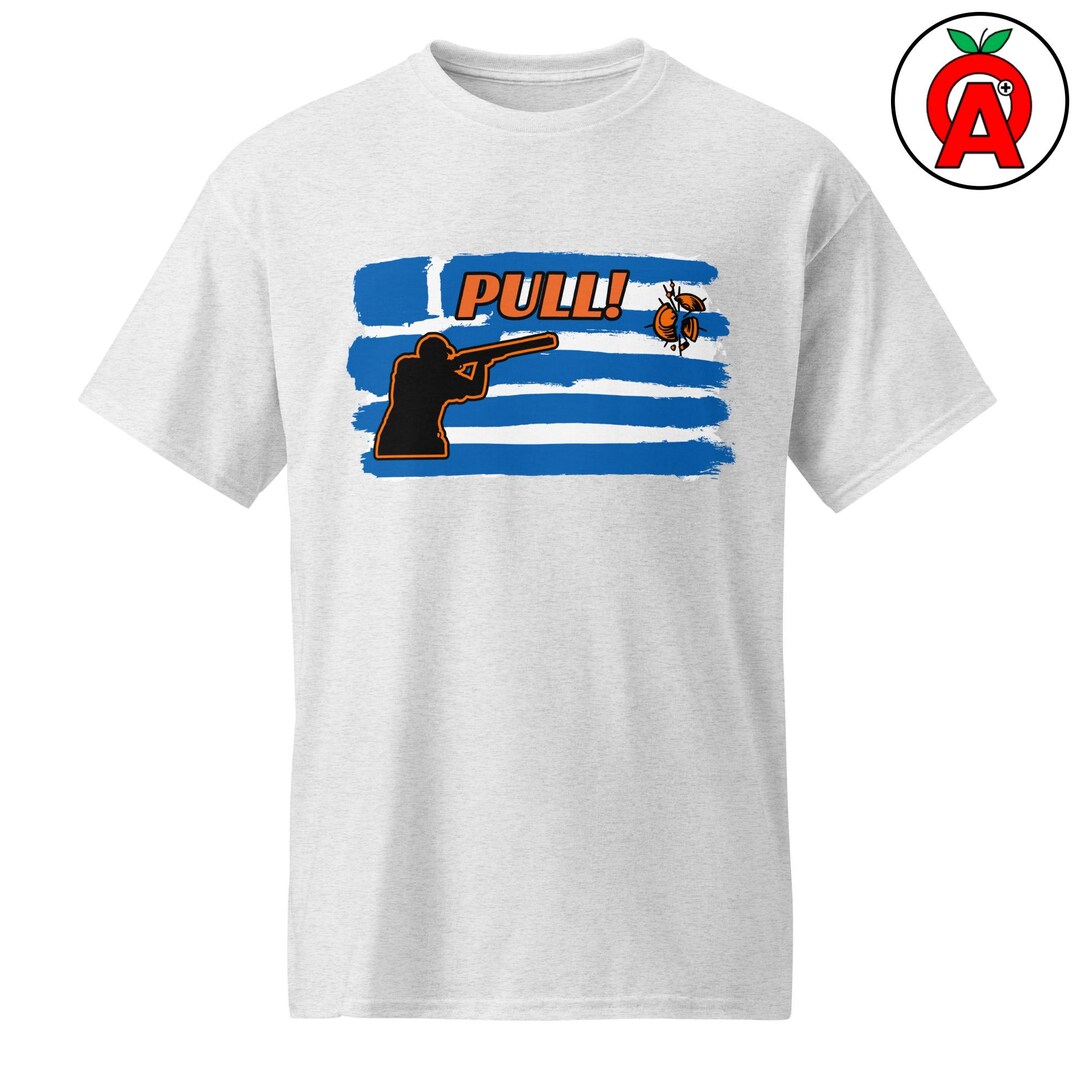 Greece Flag Greek Trap Shooter Pull Zieh, Adult Unisex Dryblend Shirt ...