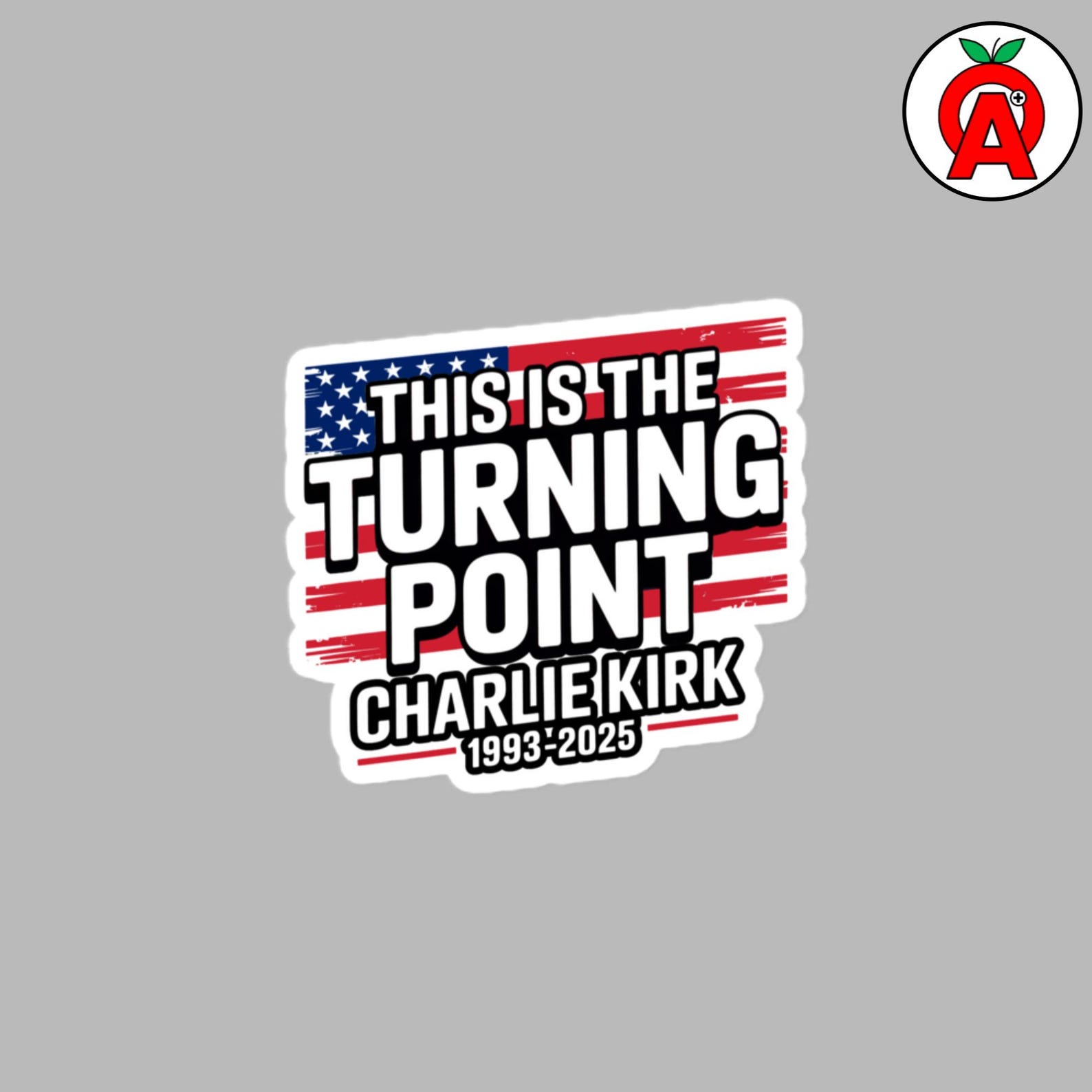 Charlie Kirk Tribute Sticker RIP 1993-2025, American Flag Vinyl Bubble ...