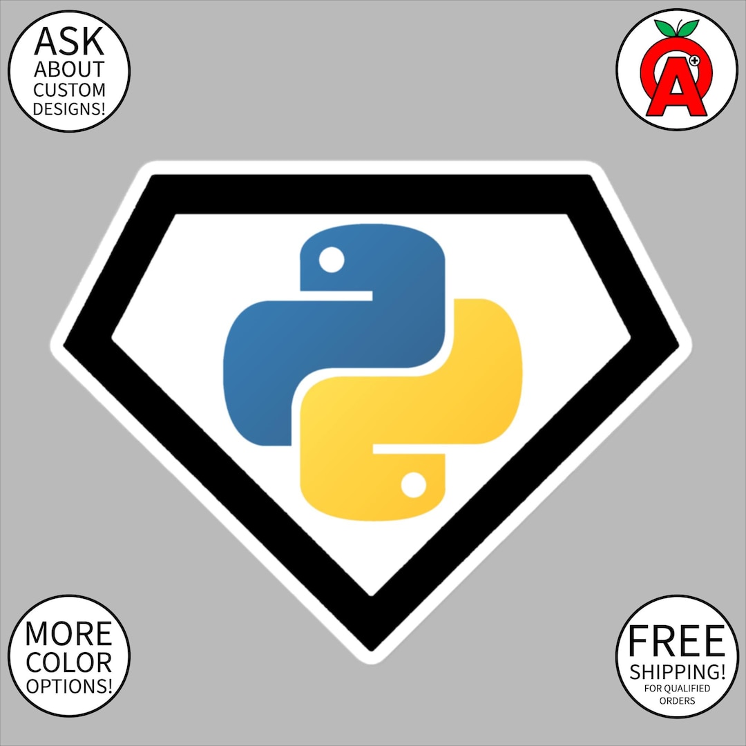 Python Superhero Shield Vinyl Sticker - Bubble-free - Programming Logo ...