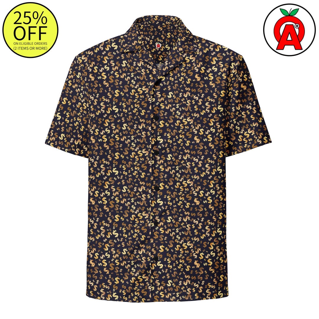 US Dollar Money Button-up Shirt - Adult Unisex Gifts for Investors ...
