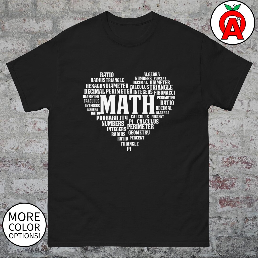 Math Lover's Heart Tee - Unisex Shirt for Math Enthusiasts | 100% ...