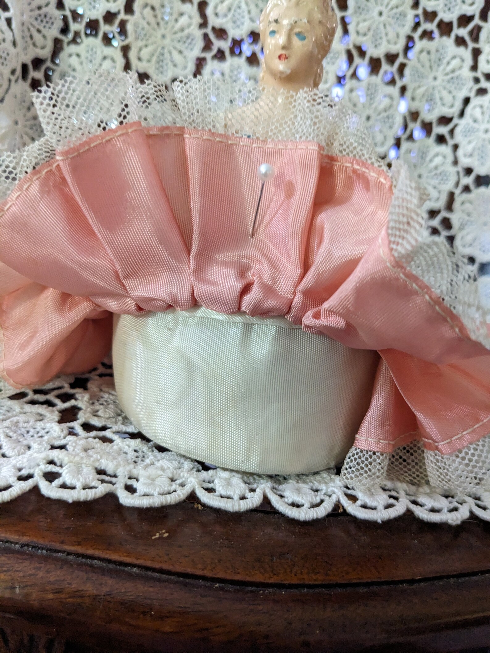 Vintage Half Doll Chalkware Pincushion - Etsy