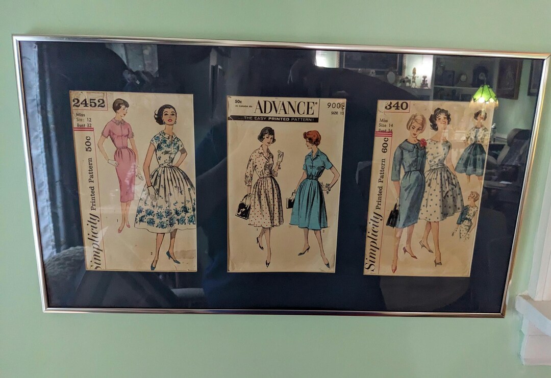 Vintage Sewing Room Pattern Decor - Etsy