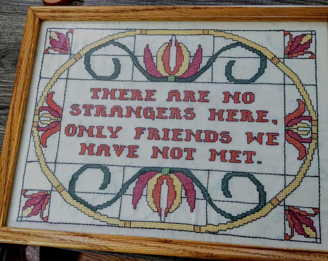 Vintage Embroidery Friends , Stained Glass Look - Etsy