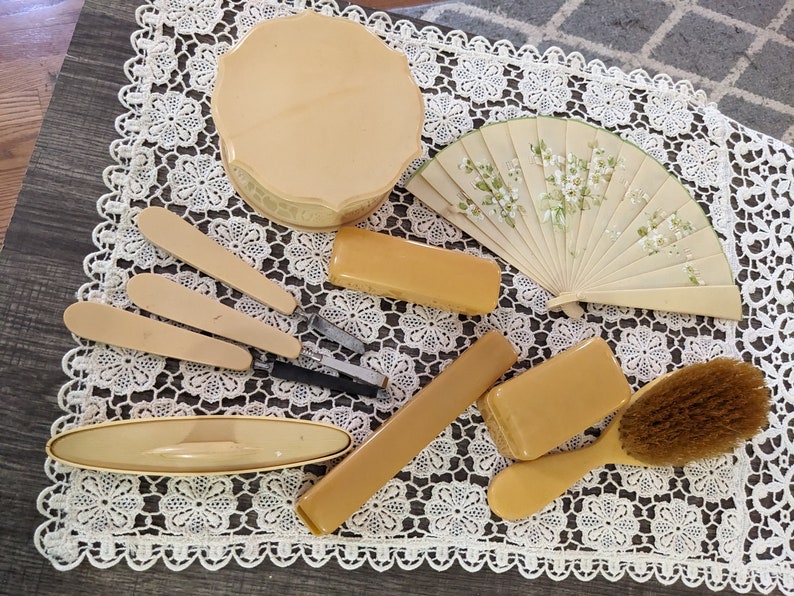 Vintage Celluloid Vanity Set. - Etsy