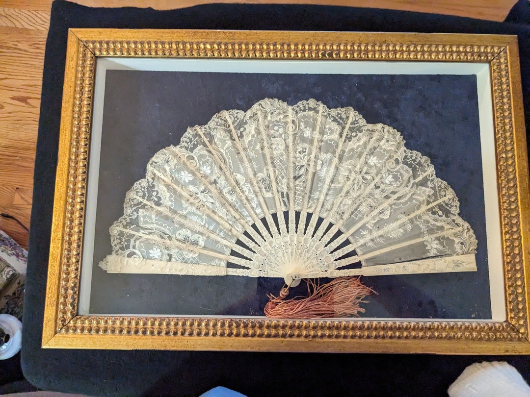 Victorian Ladies Fan ,lace Framed - Etsy