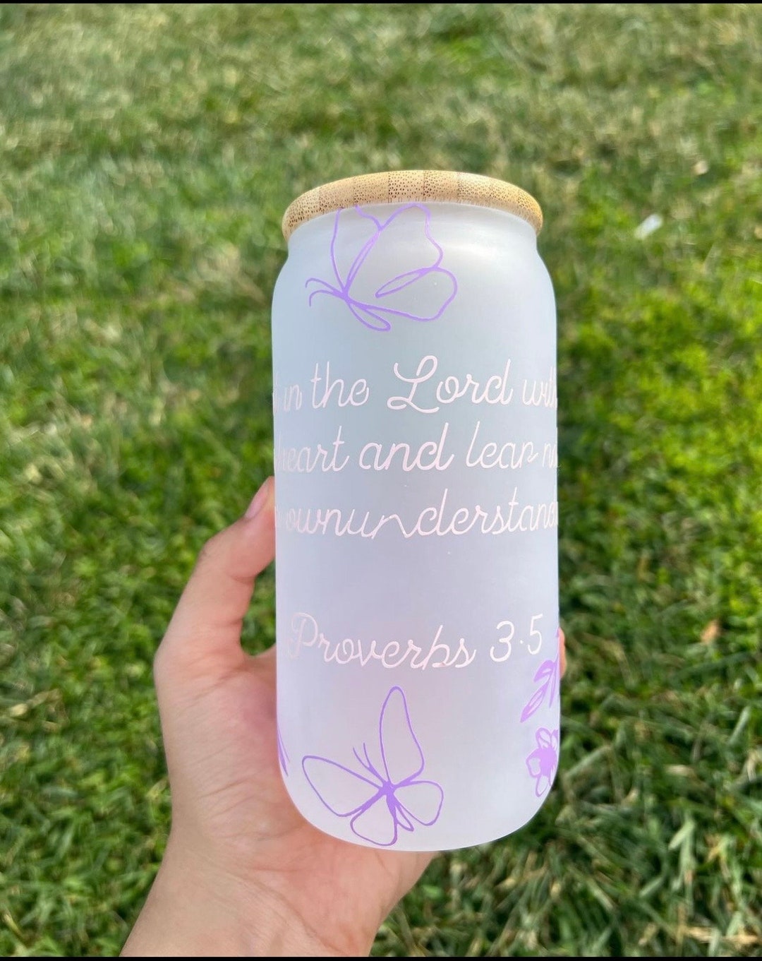 Bible Verse Glass Cup - Etsy