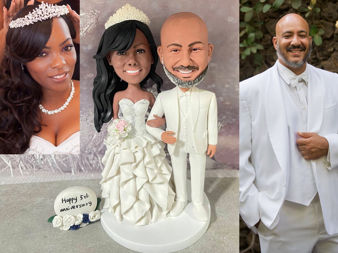 Personalized Wedding Cake Bobbleheads, Custom Polymer Clay Figurine - Etsy
