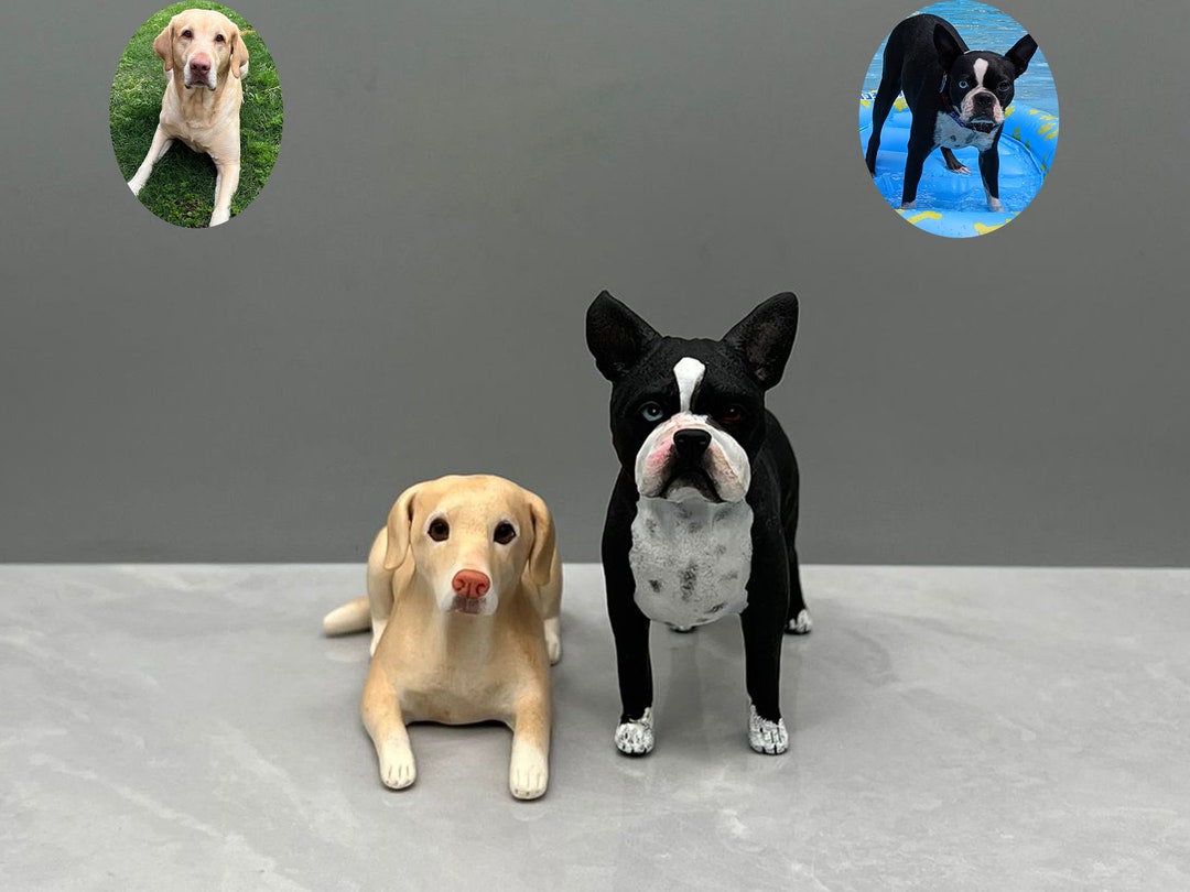 Custom Dog Statue, Hand-painted Polymer Clay Pet Memorial - Etsy