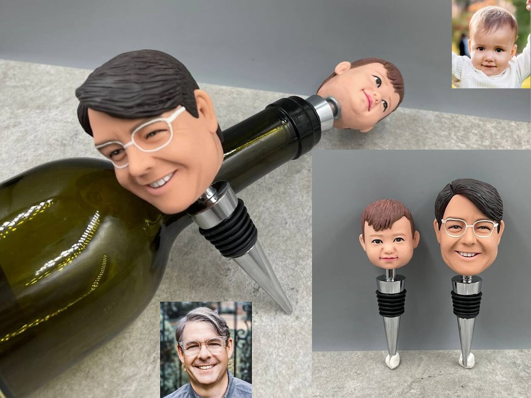 Personalized Polymer Clay Wine Stopper, Custom Couple Portrait Gift - Etsy