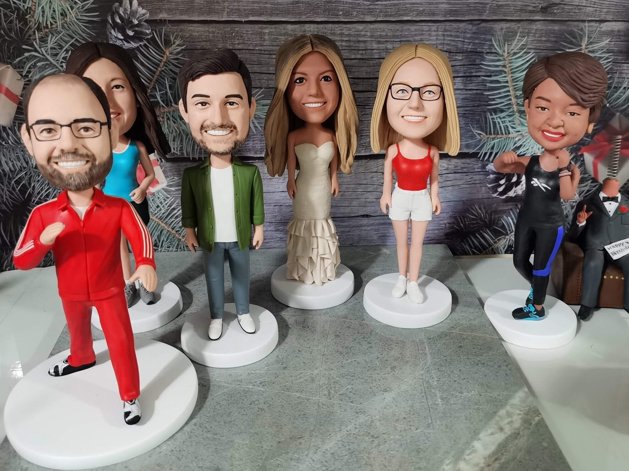 Personalized Wedding Cake Bobbleheads, Custom Polymer Clay Figurine - Etsy