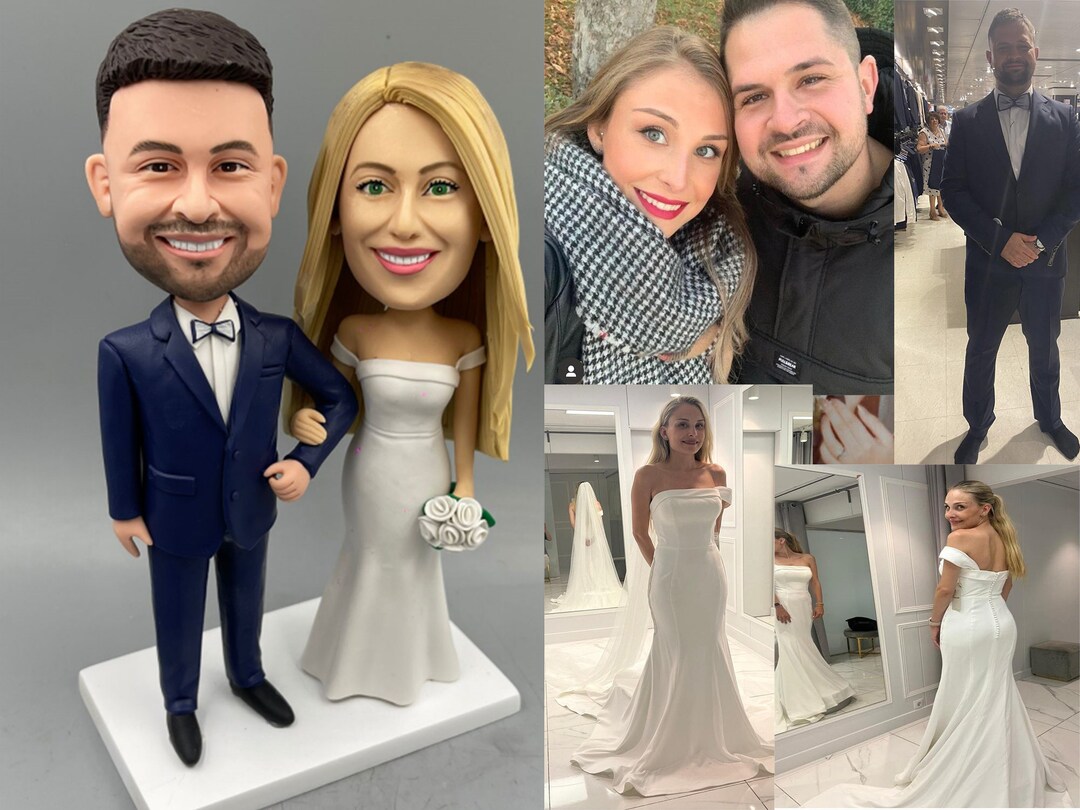 Personalized Wedding Cake Bobbleheads, Custom Clay Figurine - Etsy