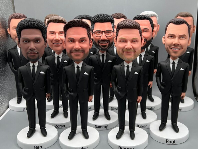 Groomsmen Bobblehead Gift Set - Custom Handmade Polymer Clay - Etsy