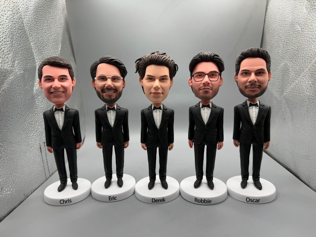 Custom Wedding Best Man Set Bobblehead Favors, Personalized Unique ...