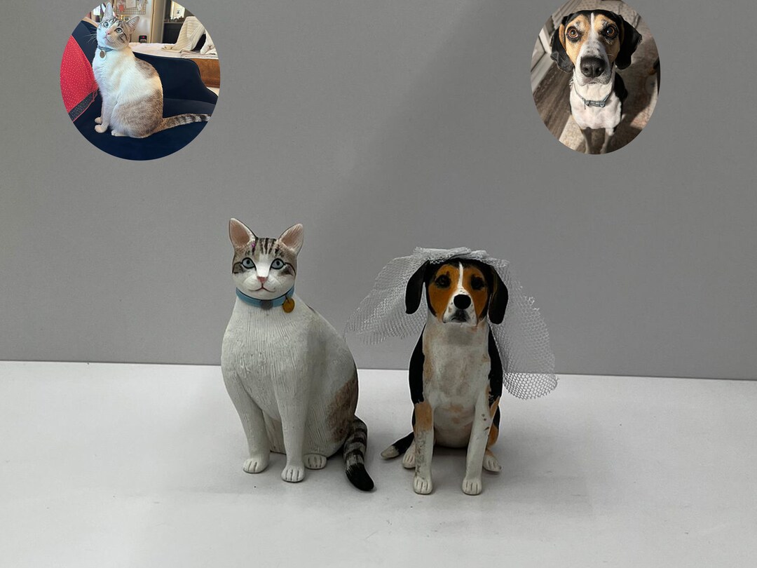 Personalized Custom Pets Dog, Pet Clay Sculpture, Wedding Caketopper ...