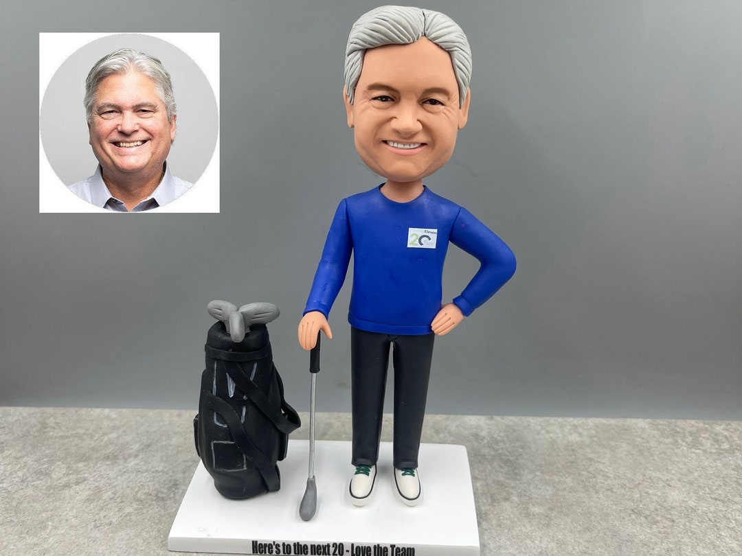 Custom Golf Bobblehead, Personalized Polymer Clay Golfer Statue - Etsy