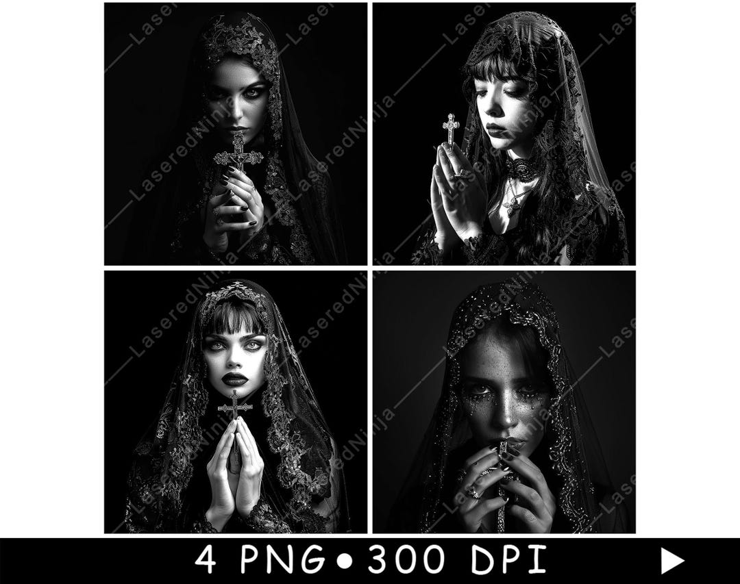 Sister Mary Veil Cross Virgin Religious Dark Faith Gothic Laser File ...