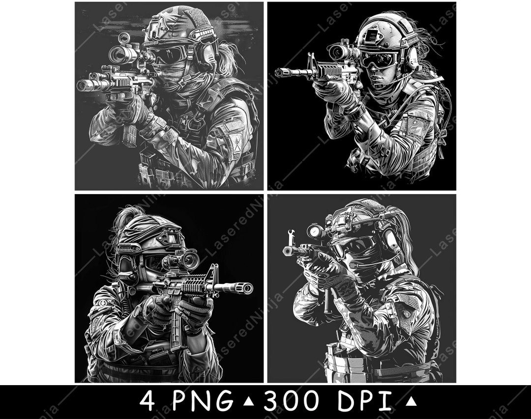 Female Soldier Sniper Tactical Special Forces Rifle Shoot Laser File ...