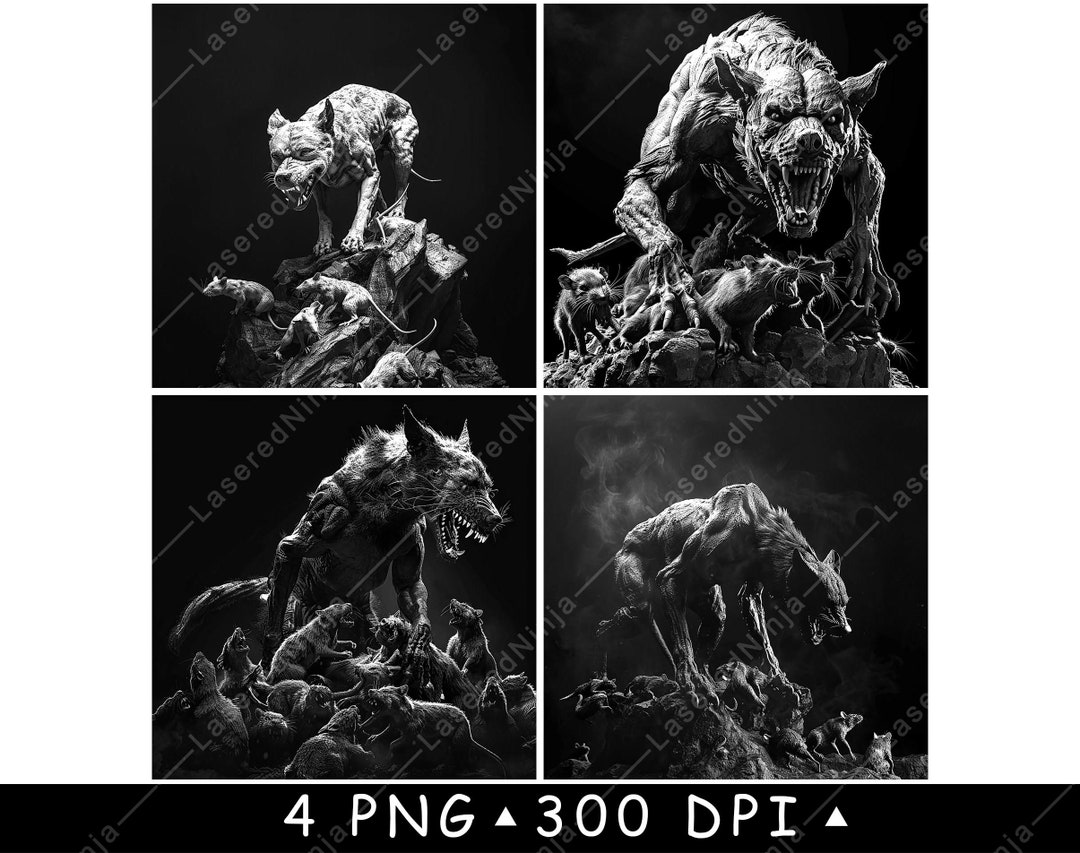 Werewolf Demon Dog Rats Hellhound Rabid Monster Beast Art Laser File ...