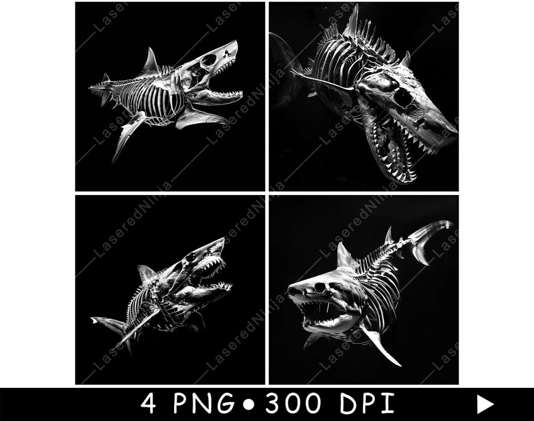 Angry Skeletal Shark Deep Sea Creature Corpse Predator Laser File ...