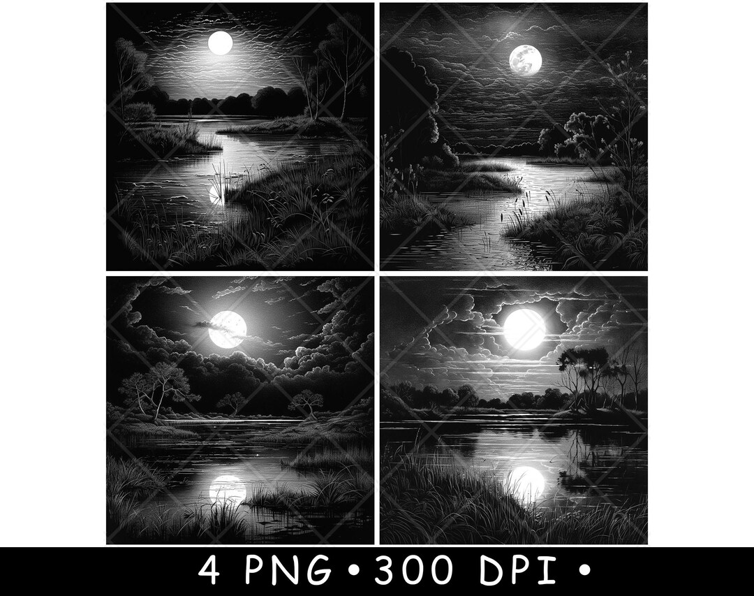 Lake Lagoon Pond Moon Scene Swamp Pool Water Coaster Laser File Slate ...