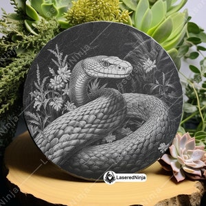 Snake Serpent Python Scene Wild Garden Reptile Art Coaster Laser File ...