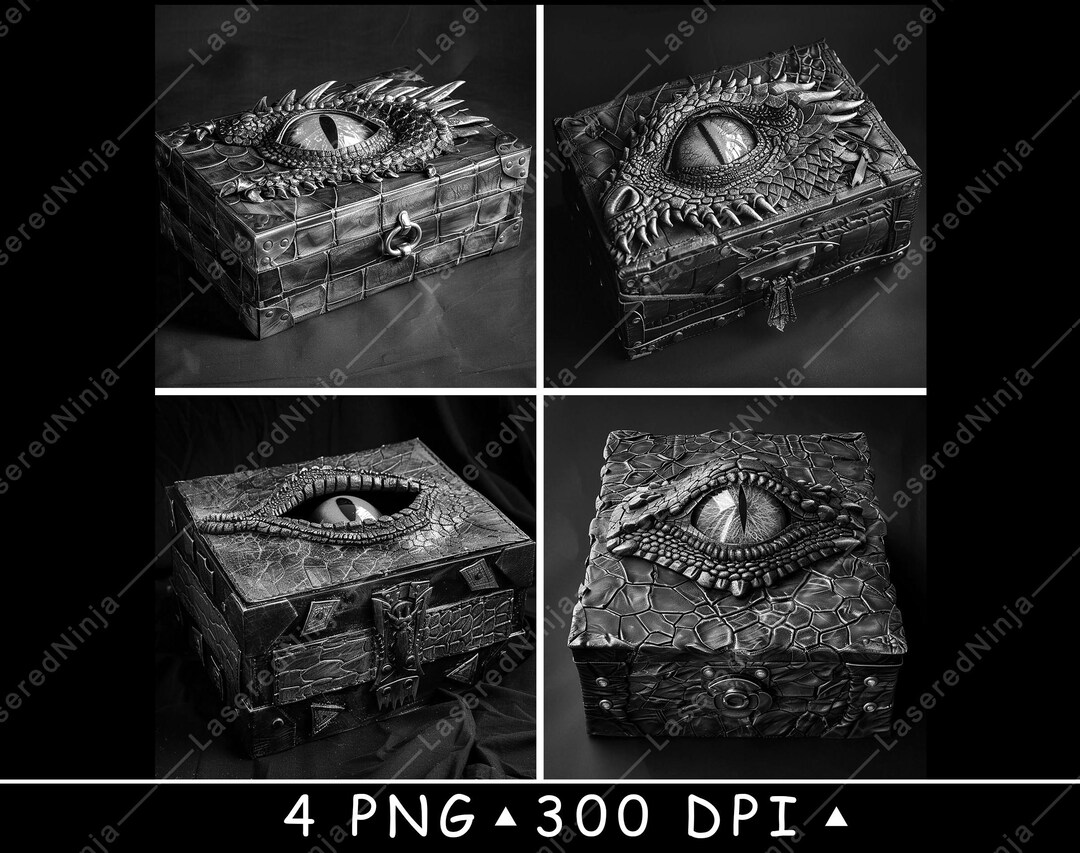 Leather Box Dragon Eye Locker Collectors Item Gem Vintage Laser File ...