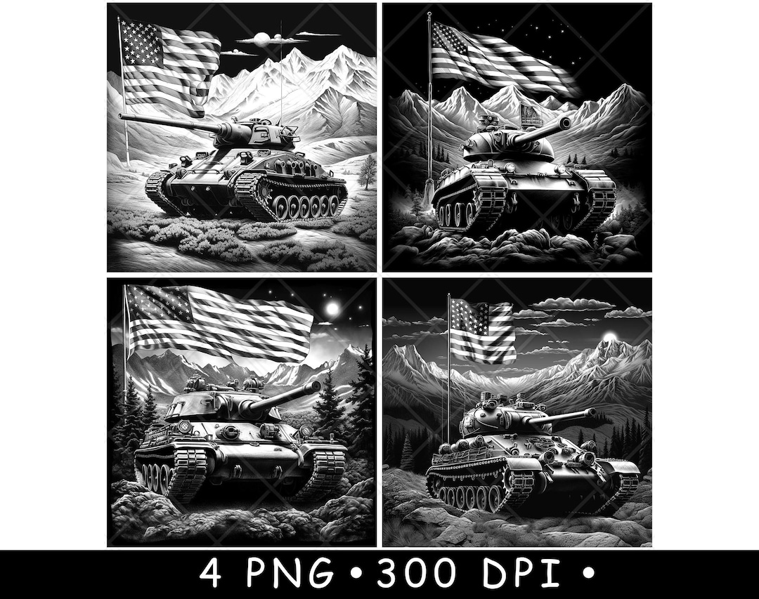 Military Tank American Flag Abrams Panzer Scene Mountain Laser File ...