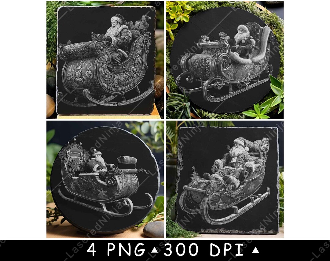 Santa Claus Sleigh Christmas Eve Ride Gift Sledge Holiday Laser File ...