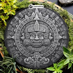 Mayan Calendar Aztec Ancient Symbol Astro Tzolkin Laser PNG Slate ...