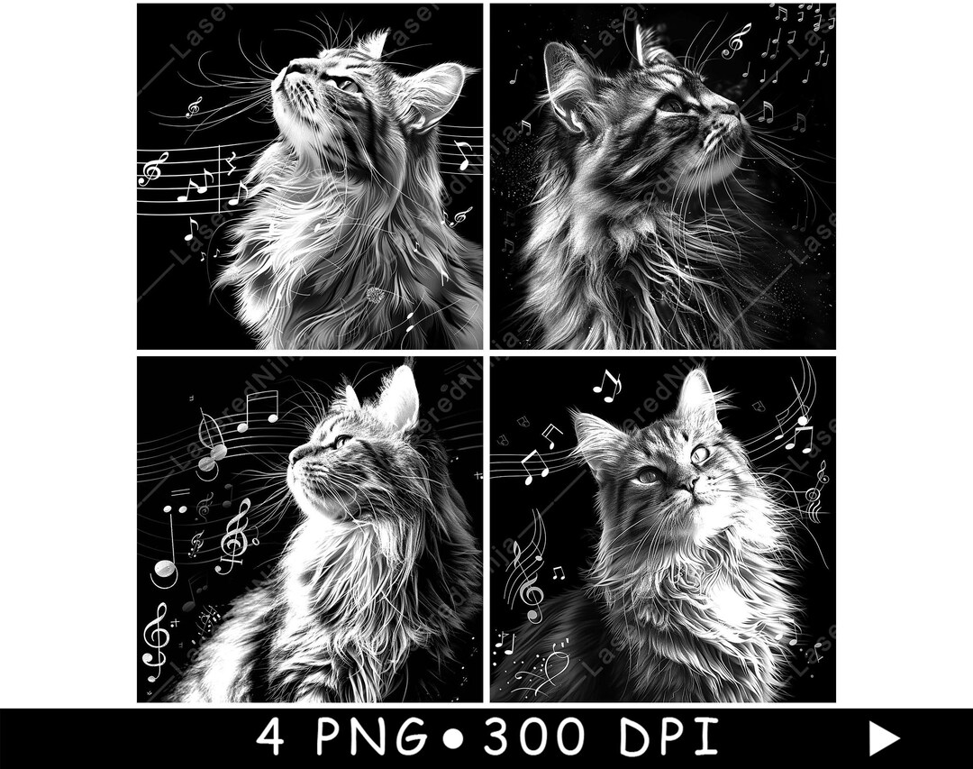 Furry Cat Musical Notes Music Melody Soul Singer Artist Laser File ...