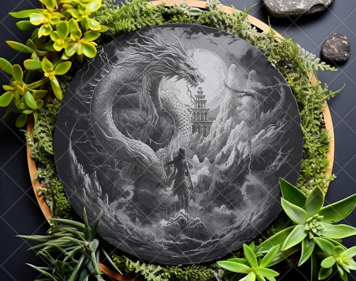 Chinese Dragon Woman Fire Serpent Myth Fantasy Warrior Laser File ...