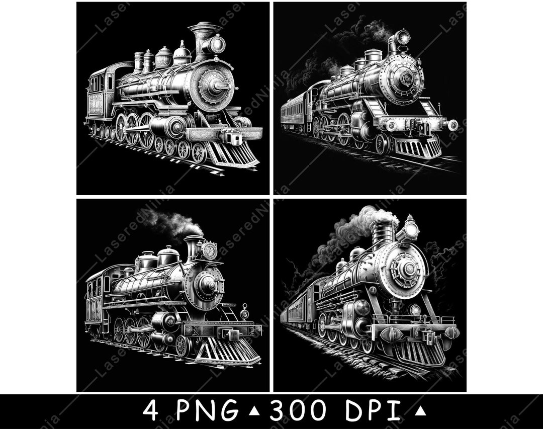 Locomotive Vintage Train Old Classic Steam Engine Railway Laser File ...