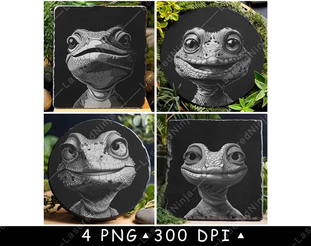 Lizard Head Cute Reptile Cartoon Exotic Animal Pet Iguana Laser File ...
